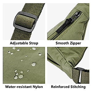 WESTBRONCO Crescent Bag Crossbody Bags for Women Trendy Small Nylon Fanny Pack Sling Hobo Bag Soft Casual, Green