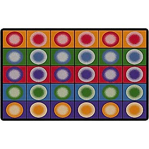Flagship Carpets Dot Spots Colorful Children's Classroom Area Rug for Kids Room Seating Décor, Play Carpet for Teaching and Playing, Seats 30, 7'6" x 12', Rectangle