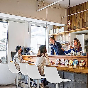 VATROS Bar Stools Set of 2, Adjustable Bar Stools with Back and Footrest, PU Leather Upholstered Swivel Counter Height Bar Stools for Home Kitchen Island-White