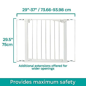 KidCo Gateway Baby Pressure Gate - No Tools or Wall Cups Required, Visual Pressure Indicator, Hold Open Safety Gate - G1000, White