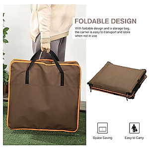 Pawhut 39” Soft-Sided Portable Dual Compartment Pet Carrier - Brown