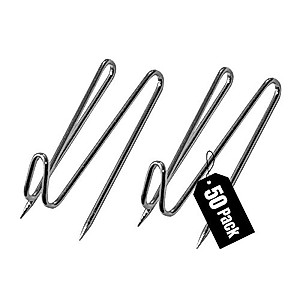 1InTheOffice Panel Wall Wire Hooks, Silver, 50 Hooks per Pack