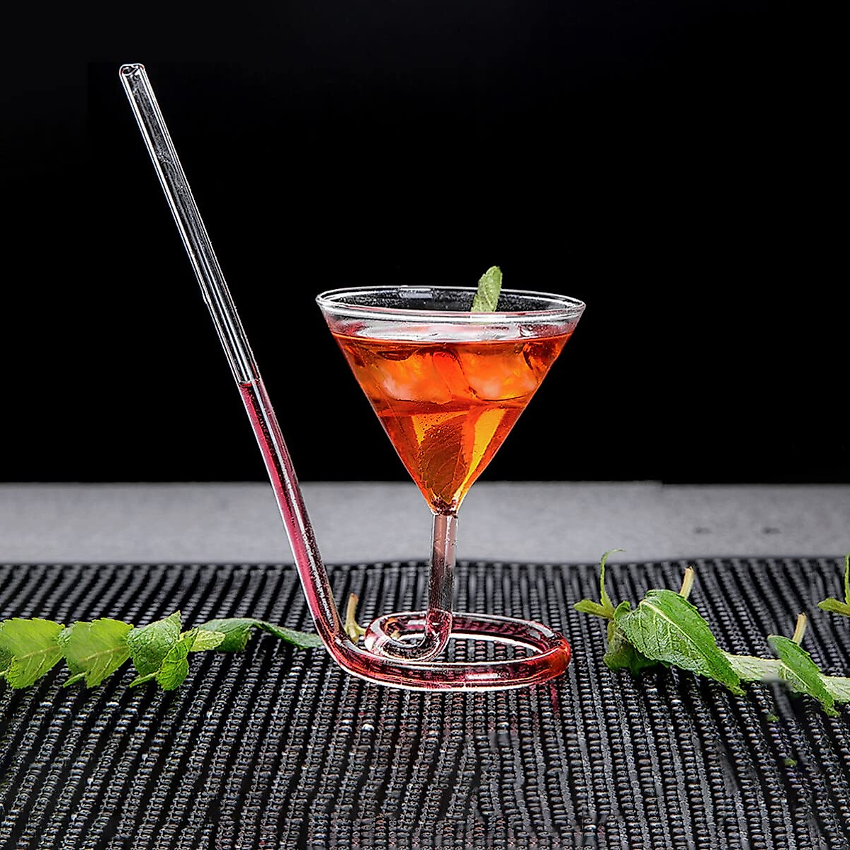 Kichvoe glass wine decanter milk cup cocktail glass built in straw martini gin Vampires Cocktails Wines Glasses whiskey cup wine goblet glasses drinking cup to rotate coffee cup