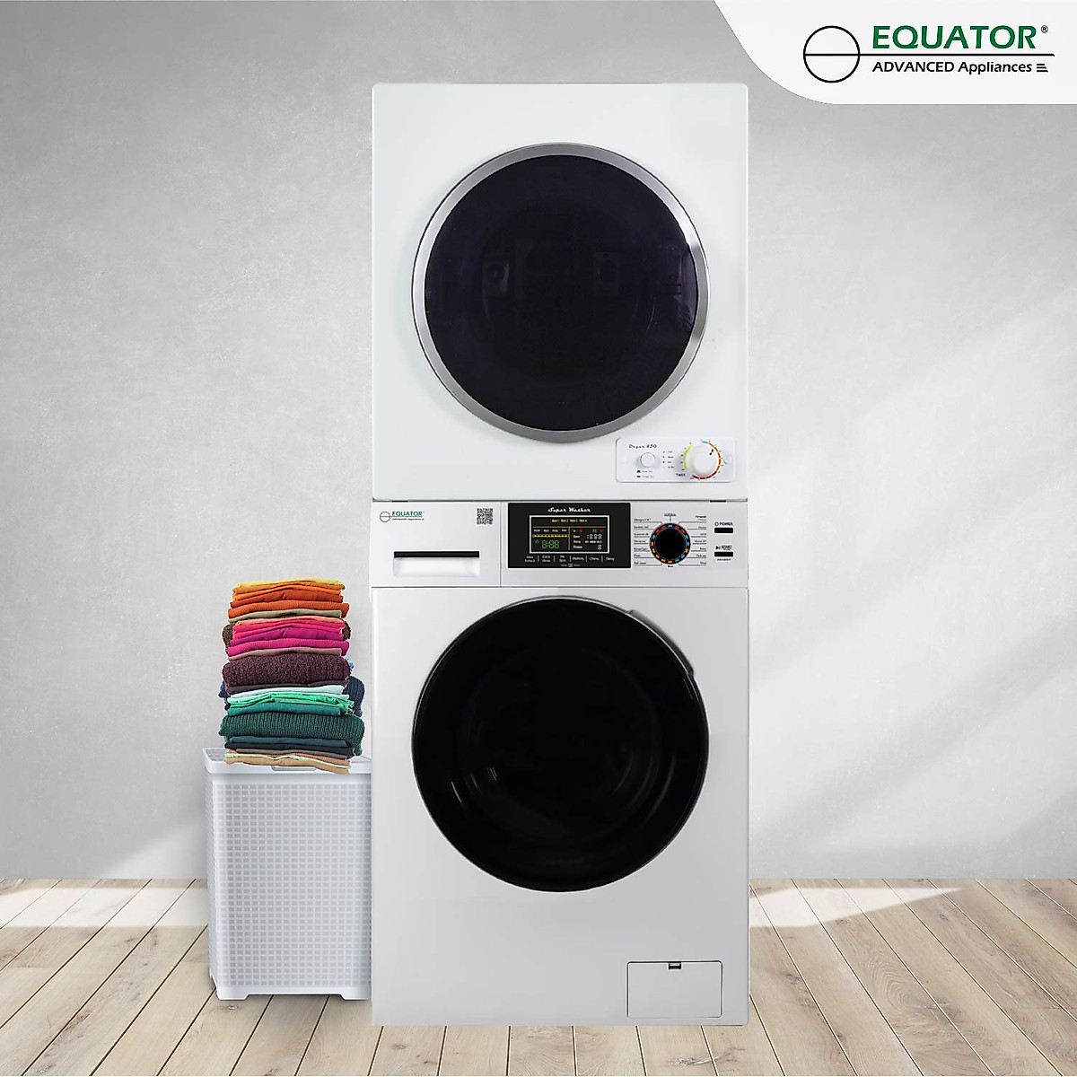 Equator Digital Touch Apartment 110V Set 18lbs Washer+Vented 3.5cf Auto/Time Dry