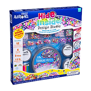 Crazy Aaron’s Thinking Putty Hide Inside! Design Studio Kit - Create, Mix, Mold, Fun Activity Set, Mix-in Pieces, Sensory ThinkingPutty, Fidget, Never Dries Out, Non-Toxic, Kids Ages 5+