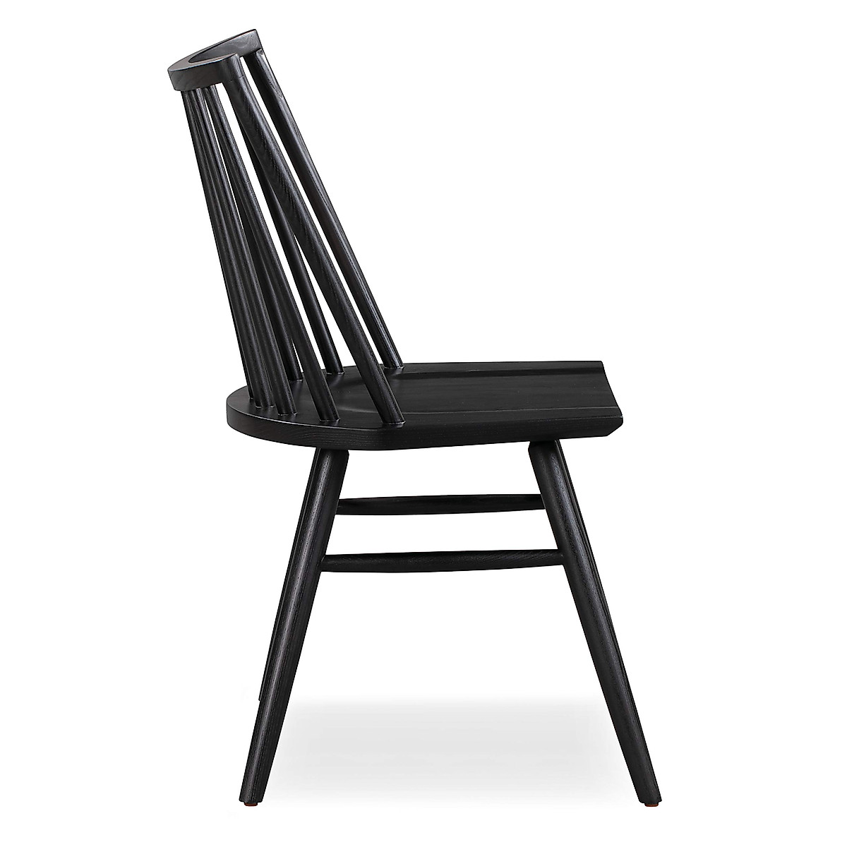 POLY & BARK Talia Dining Chair, Ash Wood, Black