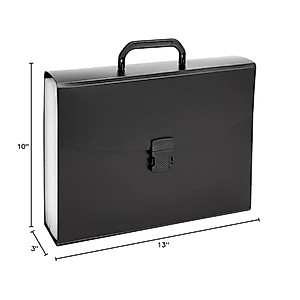 Juvale 25 Pocket Accordion File Organizer with Handle, Alphabetical Tabs, Expandable Portable File Tote for Letter Size Documents, Home, Office (13 x 10 x 3 in), Black