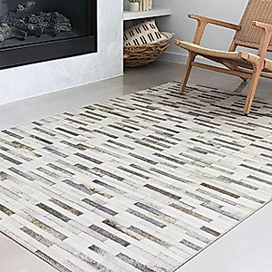 Loloi II Maddox Collection MAD-01 Ivory/Grey, Contemporary 7'-6" x 9'-6" Area Rug