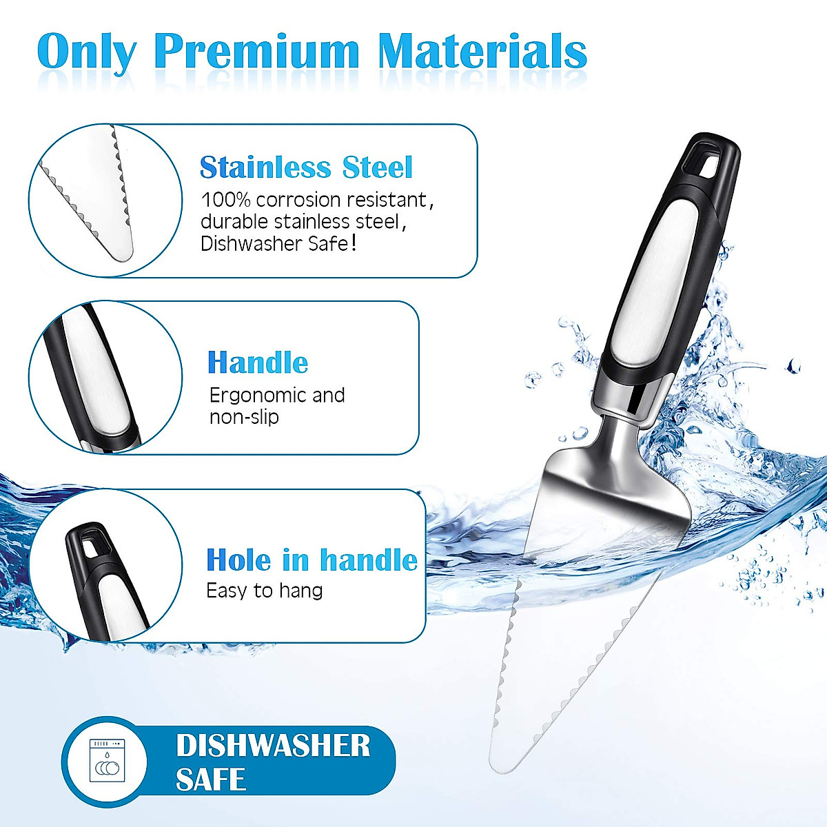 Stainless Pie Servers Cake Pizza Cutters Tart Dessert Slicer Set Cake Silvery Serving Slicer Spatulas for Cakes, Loaves, Egg Butter and More (2)