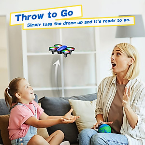 TOMZON A23 Mini Drone for Kids and Beginners, RC Toy Drone with Throw to Go, Easy to Learn, Auto-rotation, 3D Flips, Circle Fly, Headless Mode, 2 Batteries, Gift for Boys and Girls, Blue