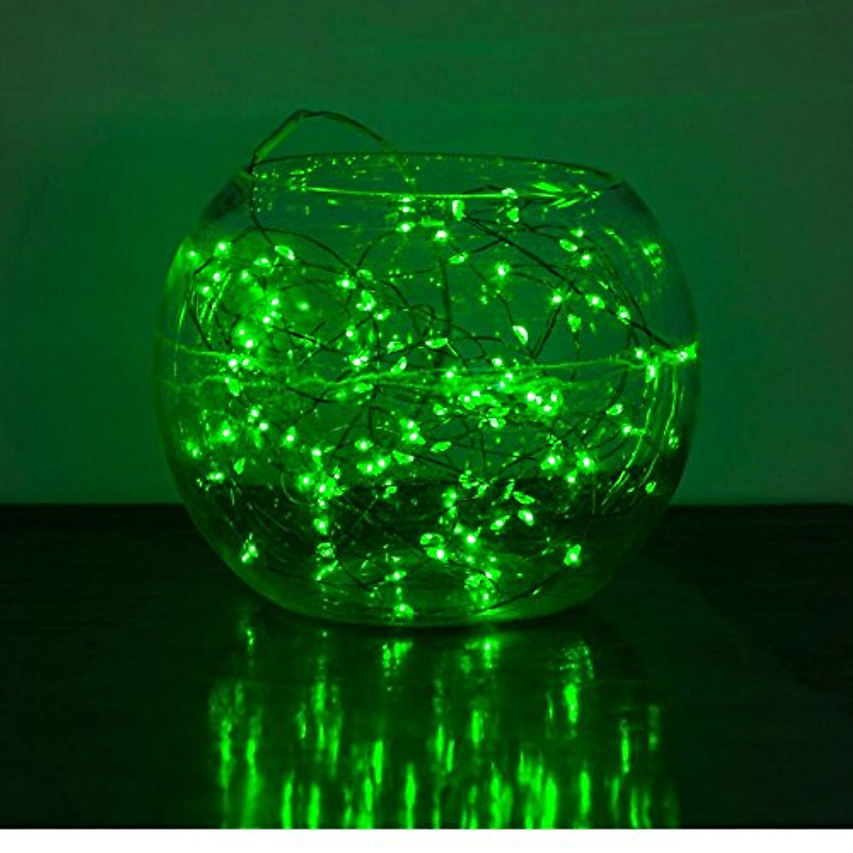 Solar Powered String Lights, 100 LED Copper Wire Lights, Waterproof Starry String Lights, Indoor/Outdoor Solar Decoration Lights For Gardens, Patios, Homes, Parties: 20 ft, Green - 4 Pack