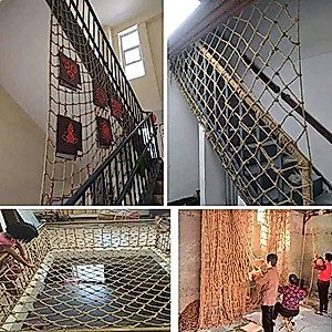 Outdoor Climbing net for Kids Adults, Backyard Playground net, Durable Climbing Cargo net Rope Ladder for Balcony Railing Protection, Stair Fall Prevention, attic Ceiling Decoration.(Size:2m* 2m)