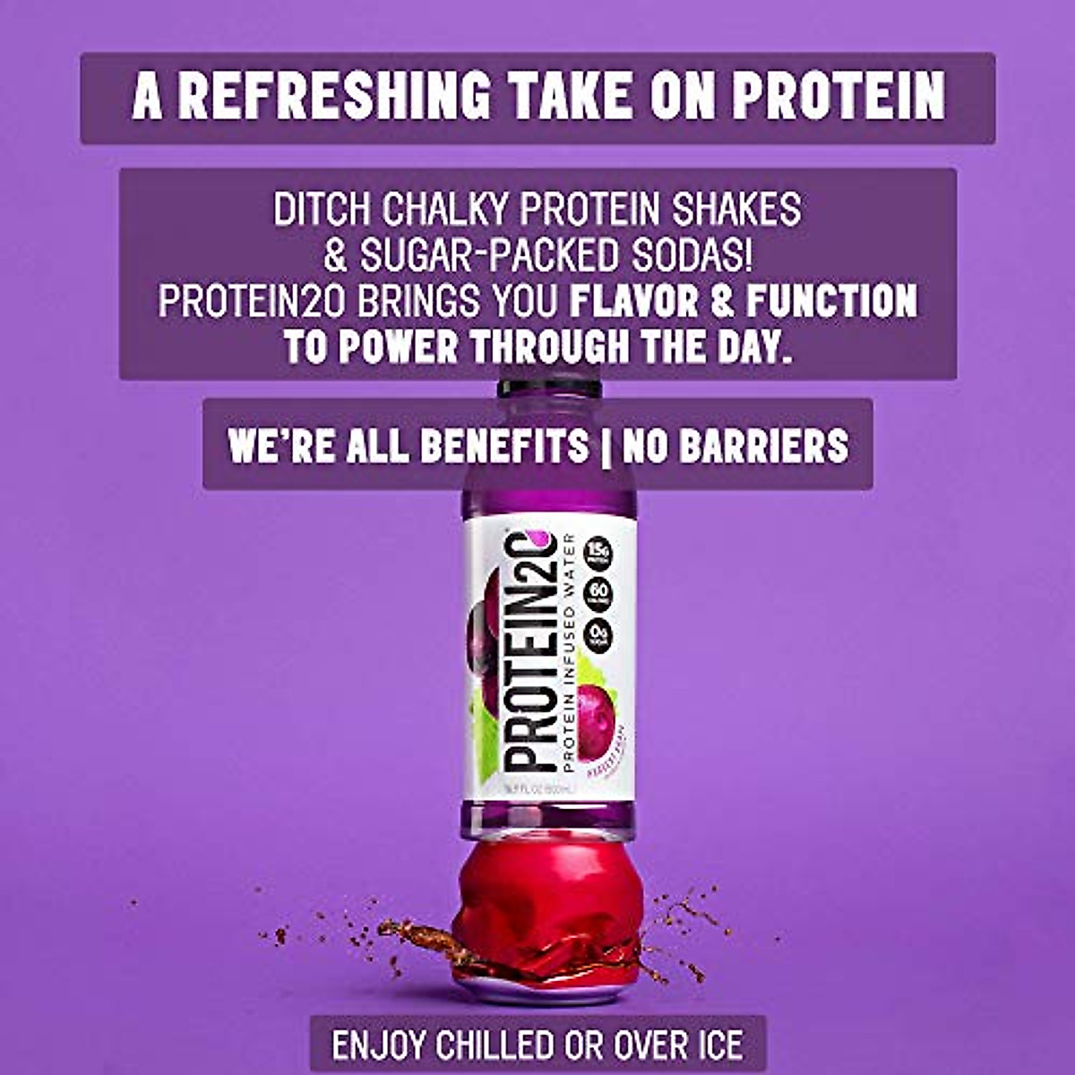 Protein2o 15g Whey Protein Isolate Infused Water, Ready To Drink, Gluten Free, Lactose Free, No Artificial Sweeteners, Flavor Fusion Variety Pack, 16.9 oz Bottle (Pack of 12)