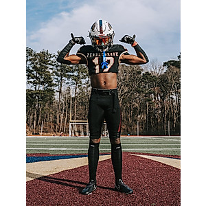 Nxtrnd XTD Scrunch Football Socks, Extra Long Padded Sport Socks for Men & Boys (Black, L/XL)