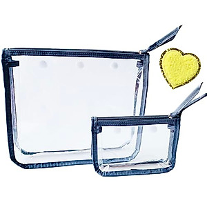 Clear Zipper Insert Bags for Beach Bag, Travel Organizer Storage Inner Pouch, Pop in Kinds of EVA Waterproof Beach Tote Bag(Grey Set of 2)