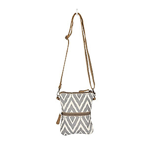 Myra Bag Gladden Upcycled Canvas Crossbody Bag S-1357, Brown, One Size