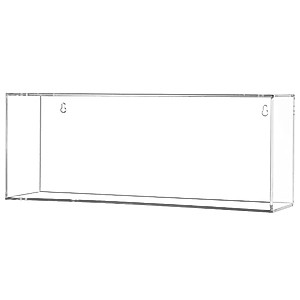 MyGift Wall Mounted Clear Premium Acrylic Collectible and Figurines Display Storage Floating Shelf, 2 Tier Hanging Shadow Box Style Shelf Rack