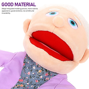 Zerodeko Grandmother Hand Puppet, Family Member Figure Puppets with Movable Mouth, Plush Hand Puppet Pretend Play Toys Storytelling Props Early Educational Toy for Girls Boys