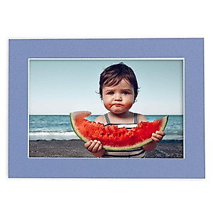 11x14 Mat Bevel Cut for 8.5x11 Photos - Acid Free Brittany Blue Precut Matboard With Backing Board and Crystal Clear, Self Seal Photo Mat Bag - For Pictures, Photos, Framing - 4-ply Thickness