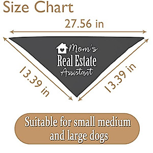 JXGZSO 1 Piece Real Estate Dog Bandana Mom's/Dad’s Real Estate Assistant Dog Bandana Real Estate Assistant Cat Scarf (Mom Real Estate D)