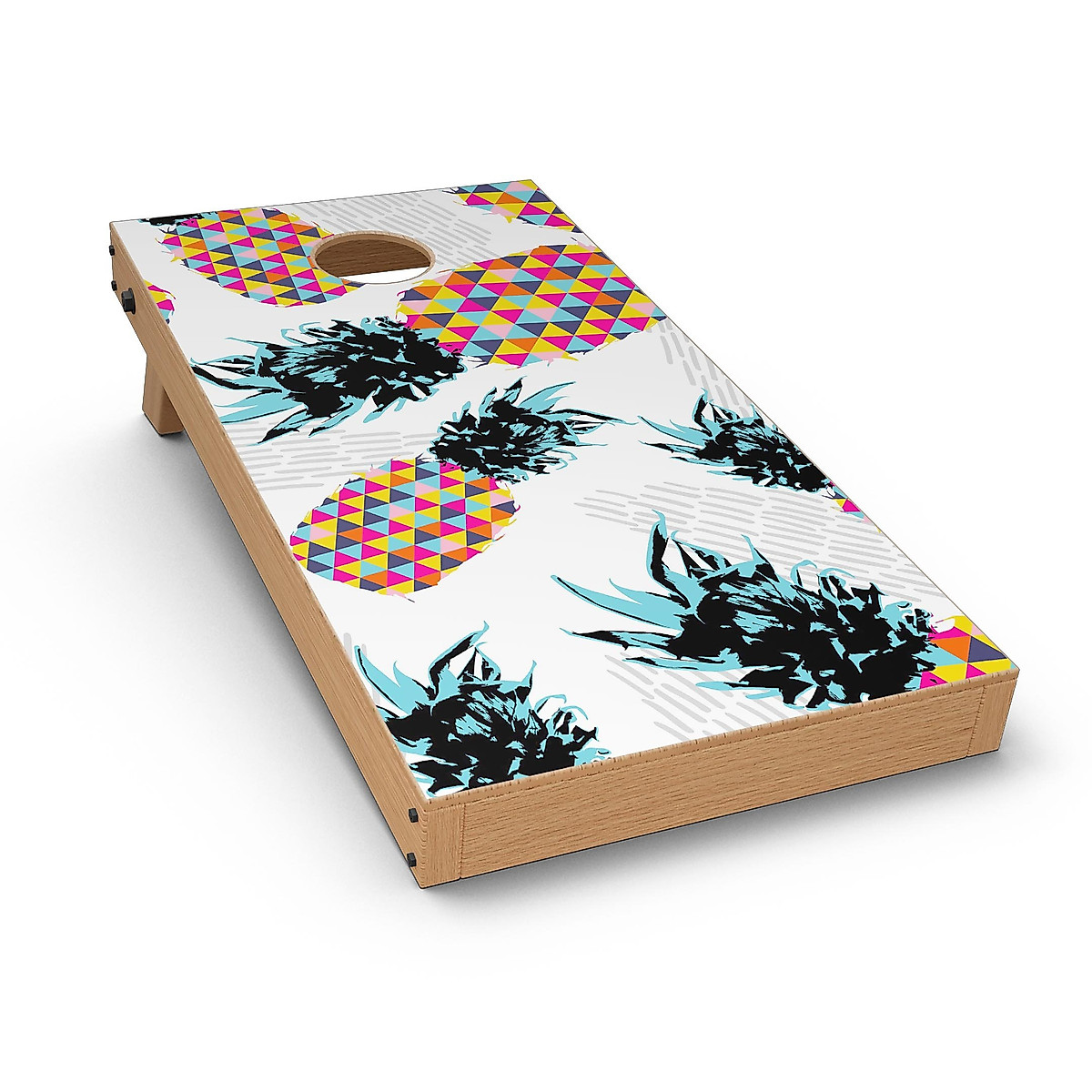 Design Skinz Summer Tropical Skin Set for Cornhole (Skin Only) - Retro Summer Pineapple v3