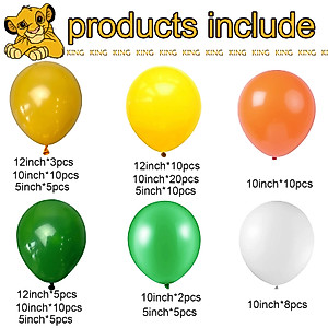 Lion King Theme Party Decoration Balloon Garland Set, Lion King Birthday Party Supplies, Latex Balloons for Lion King Theme Party Tropical Party Decorations Kids Baby Shower Birthday Party Supplies