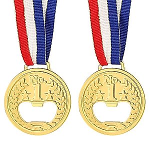 Cabilock 2PCS Olympic NO. 1 Bottle Opener Gold Medal Beer Opener Creative Jar Opener Beer Lid Remover Wine Beer Accessories