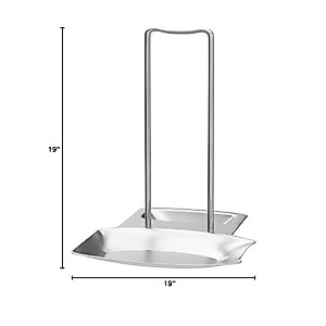 iPstyle Pan Lid Holder Spoon Rest for Pots and Pans Progressive Lid and Spoon Shelf 304 Stainless Steel Pan Lid Organizer Kitchen Decor Tool (Holder)