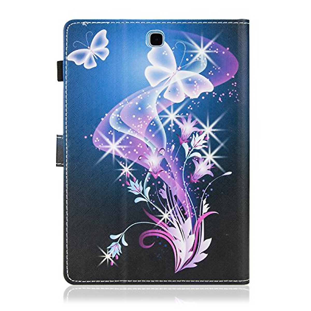 Dteck Case for Samsung Galaxy Tab A 9.7 Inch Tablet 2015 Release, SM-T550 /SM-P550 Case - Magnetic Closure Leather Protective Wallet Cute Stand Flip Cover with Stylus Pen/Pen Holder (Two Butterflies)