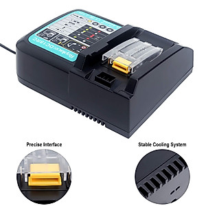 Elefly DC18RC Compatible with Makita 18V Battery Charger DC18RA DC18RD, Compatible with Makita 14.4V-18V LXT Lithium Battery BL1860 BL1850 BL1840 BL1830 BL1815 BL1430 BL1450