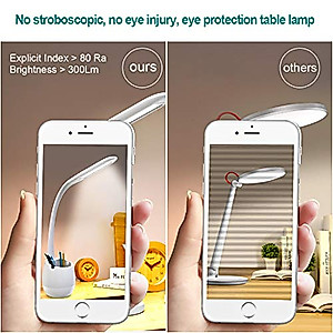 ERAY Kids Desk Lamp LED Study 2000mAh Rechargeable Desk Light with Pen Holder/ 8 Colors Night Light/ 3 Brightness Levels/Touch Control, Dimmable Table Lamp for Boys & Girls Eye-Caring Reading