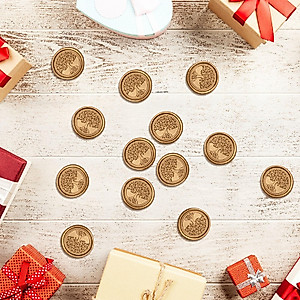 50 Pcs Gold Wax Seal Stickers, Gold Adhesive Envelope Sealing Stickers Decoration for Christmas Gift, Wedding Invitaion, Birthday Party (Life Tree Style)