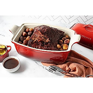 Le Creuset Heritage Stoneware Deep Baker with Lid, 4.5 qt., Cerise