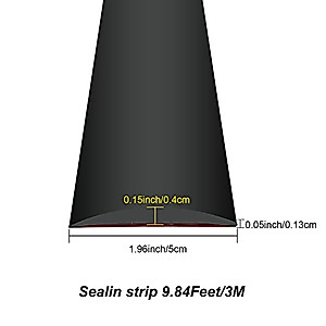 Floor Transition Strip Floor Cover Strips 1.96" Wide Self Adhesive Flooring Transitions Laminate Floor Strip Vinyl Floor Flat Divider Strip(9.84 FT, Black)