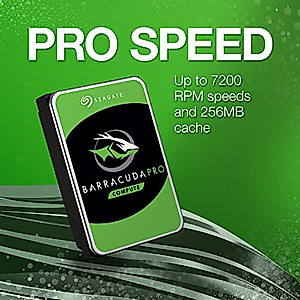 Seagate BarraCuda Pro 10TB Internal Hard Drive Performance HDD – 3.5 Inch SATA 6 Gb/s 7200 RPM 256MB Cache for Computer Desktop PC, Data Recovery (ST10000DM0004)