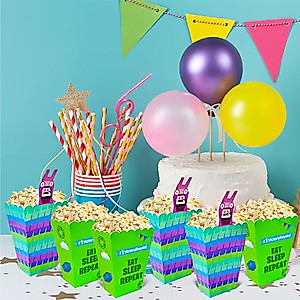 20Pcs Video Game Llama Popcorn Boxes, Battle Gamers Birthday Party Supplies Decorations Favors for Snack Treat Bags Goodie Candy Cookie