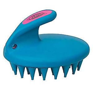 Weaver Leather Palm-Held Coarse Curry Comb, Blue/Pink
