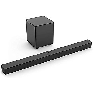 VIZO V-Series 2.1 Home Theater Sound Bar with DTS:X, Wireless Subwoofer, Bluetooth, Voice Assistant Compatible, Includes Remote Control - V21-H8 (Renewed)