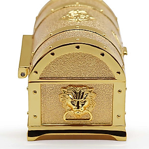 AVESON Rectangle Vintage Metal Treasure Chest Trinket Jewelry Box Gift Box Ring Case for Girls Ladies Women, Small, Gold