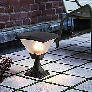 CZLZY Creative Aluminum Outdoor Post Light Fixtures Villa Wall Column Light Acrylic Lamp Shade Waterproof IP54 Simple E27 Pillar Lamp Garden Lawn Light Landscape Light