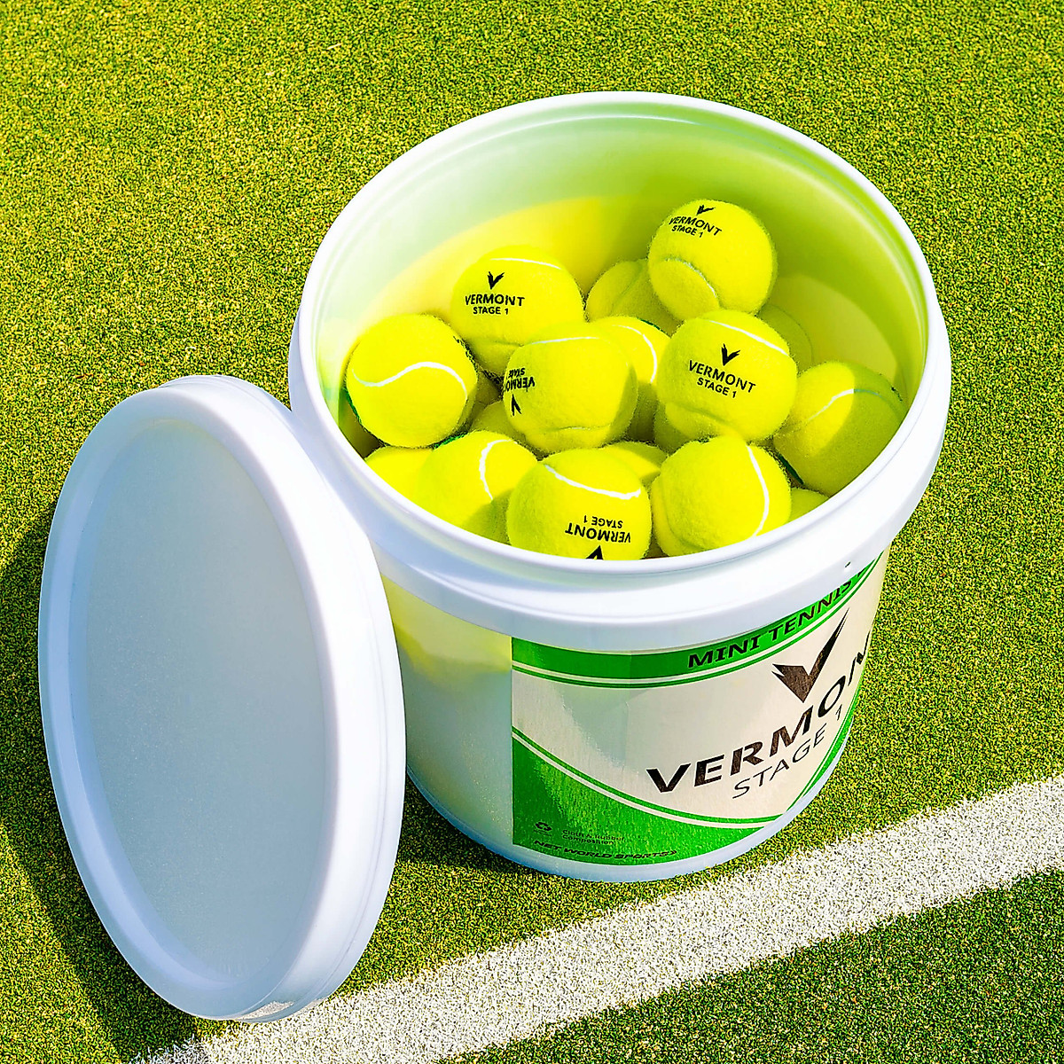 Vermont Mini Green Tennis Balls [Stage 1] | ITF Approved Tennis Balls – All Court Surfaces