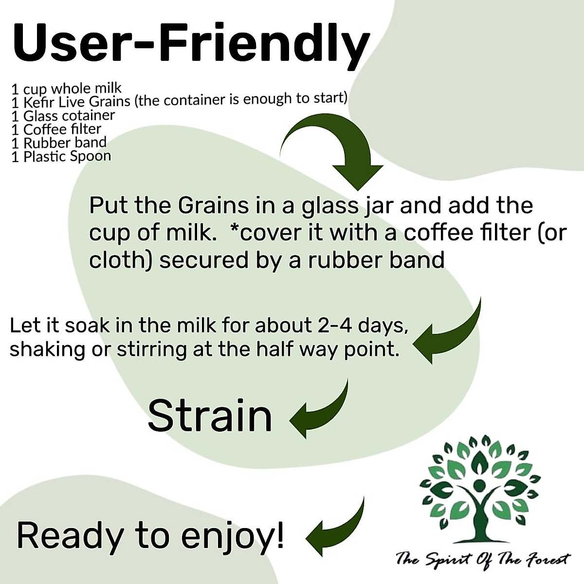 Kefir, Kefir Grains, Scoby, Milk Kefir Grains, Live Starter, Cultures, Bulgaros de Leche, Bulgarian Milk Kefir Grains, Kefir Strainer, Works w/Whole Milk, Coconut Milk, Almond Milk, Oat Milk