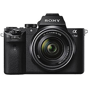 Sony a7 II Mirrorless Camera with 28-70mm Lens (ILCE7M2K/B) + Bag + 64GB Card + Card Reader + Flex Tripod + Hand Strap + Memory Wallet + Cap Keeper + Cleaning Kit (Renewed)