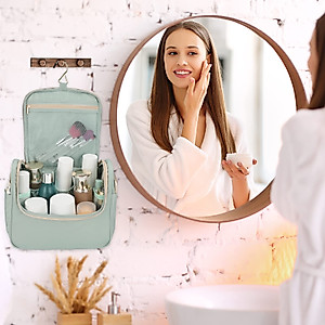 CCidea Cosmetic Bag Makeup Bag for Women Hand-PortableTravel Large Toiletry Bag Organizer (Green)