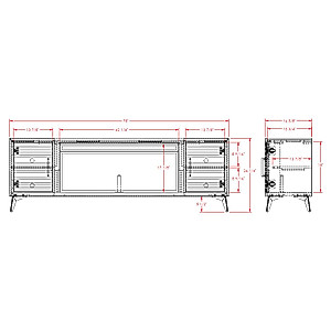 Realcozy Malibu Contemporary Fireplace TV Stand, 78 inches, Accommodates TVs up to 90 inches, Fully Assembled, Poplar Solid Wood, White Finish