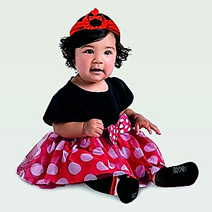 Disney Baby Girls’ Minnie Mouse Gift Set – 2 Piece Headband and Socks (Newborn: 0-12M), Size 0-12 Months, Minnie Headband and Socks Red
