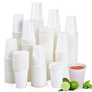Lilymicky 500 Pack 7 oz Disposable Plastic Cups, Drinking Cups, White Party Cups for Birthday Parties, Picnics, Ceremonies, and Wedding