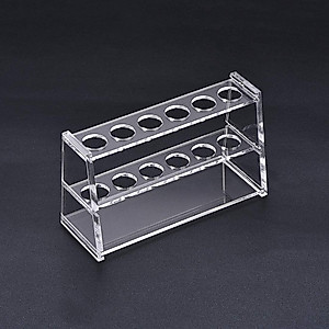 uxcell Acrylic Test Tube Holder Rack 6 Wells for 10ml Centrifuge Tubes Clear