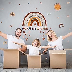 Rainbow Wall Decals You are My Sunshine Boho Wall Stickers for Kids Room Decor,Boho Classroom Decor Inspirational Wall Decals for Girls Bedroom Removable Easy Paste Rainbow Nursery Decor