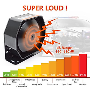 Car Siren Speaker Safego Police Siren Speaker Car Pa System, Dc12v 200w 9 Tones Wired Handheld Microphone Loudspeaker Emergency Siren Electronic